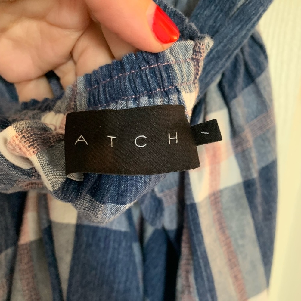 Hatch Alexia Dress Blue Pink Plaid - Gem